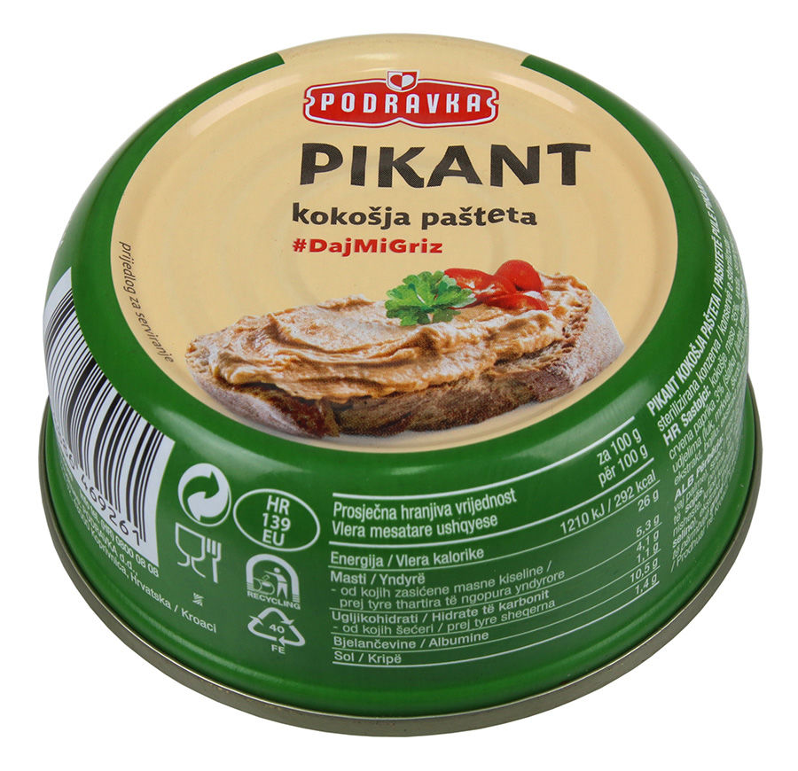 Pašteta pikant Podravka - u svim Robin trgovinama